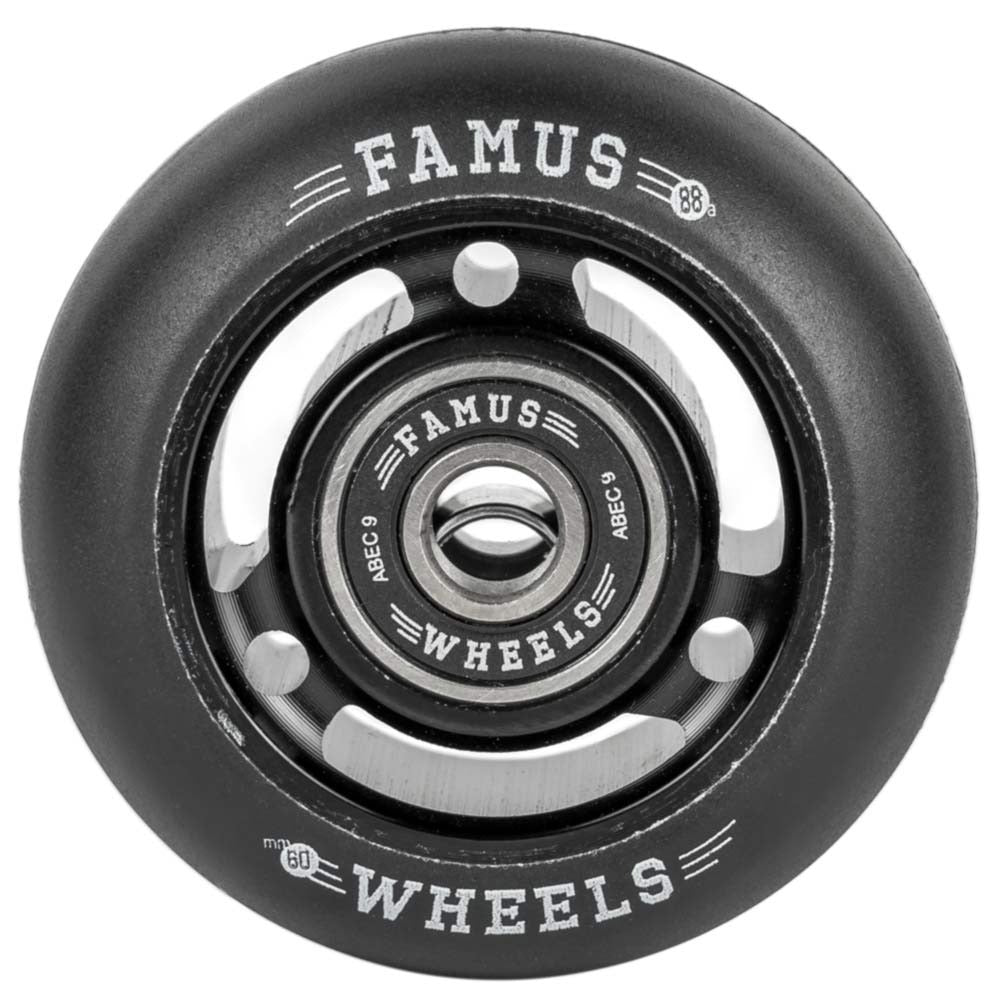 Famus 60mm/88a Black w/ Bearings 4 Pack Rollerblade Wheels – World Of ...