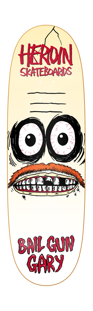 Heroin Bail Gun Gary 3 Symetrical 9.75" Skateboard Deck – World Of ...