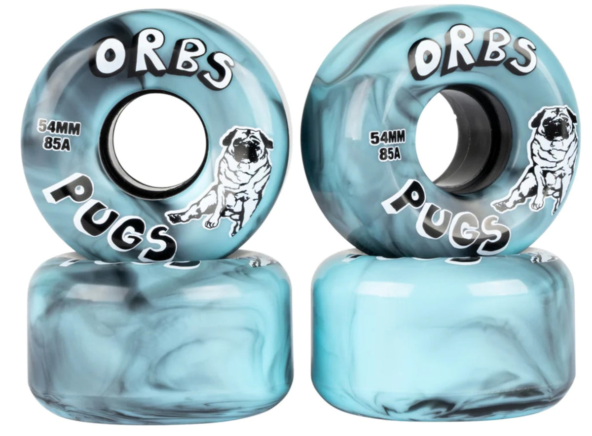 Orbs Pugs Black Blue Swirl 54mm 85a Skateboard Wheels – World Of Wheelcraft