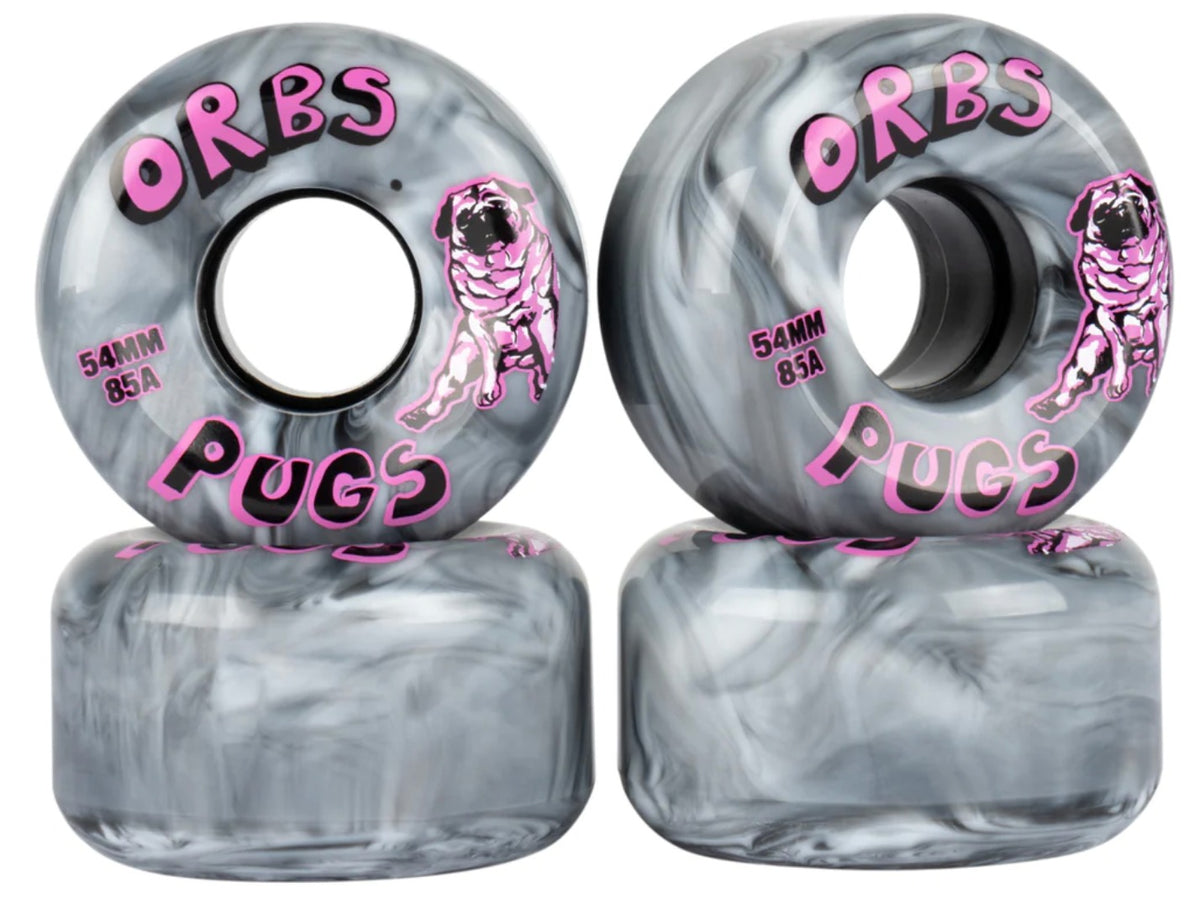 Orbs Pugs Black White Swirl 54mm 85a Skateboard Wheels – World Of ...