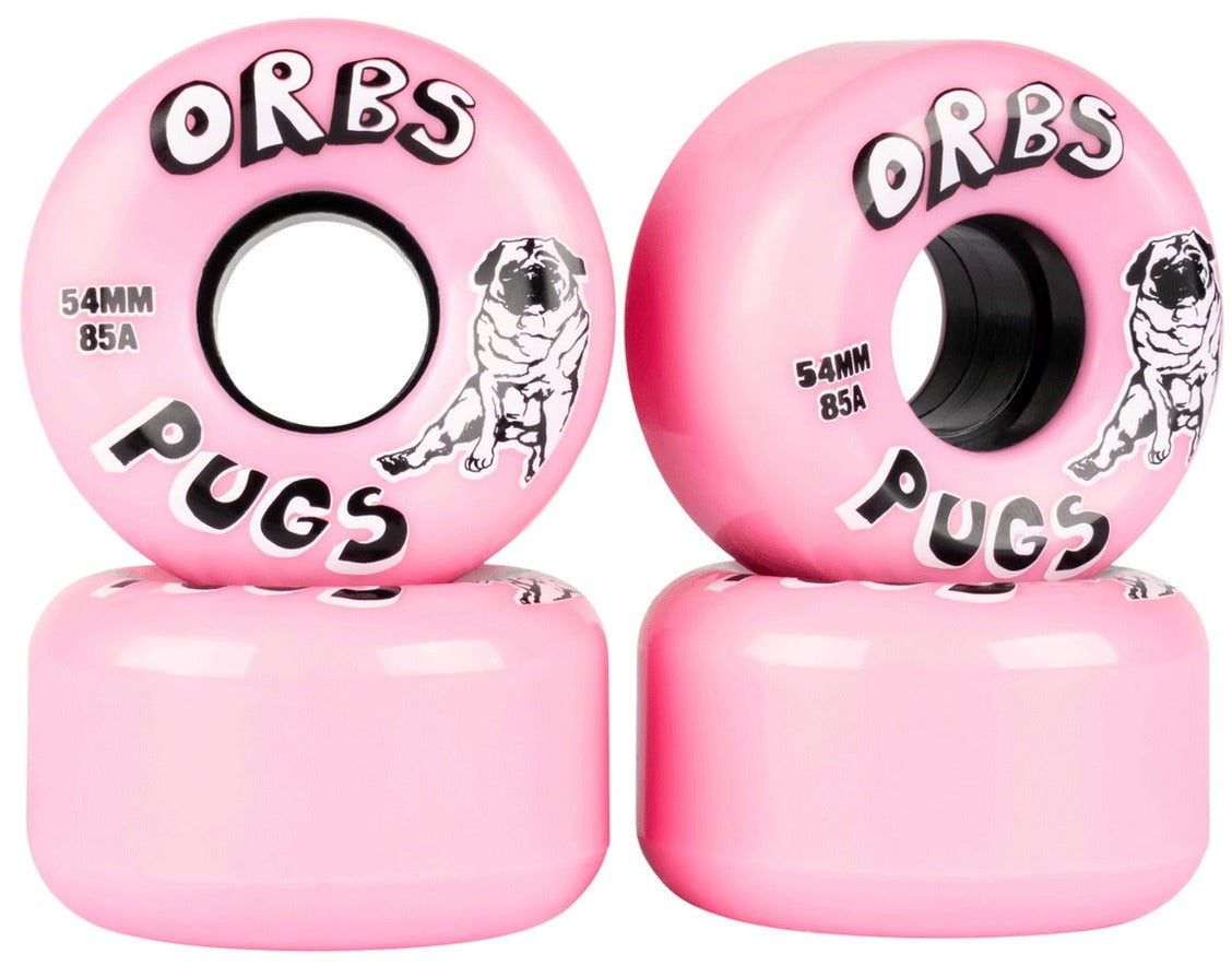 Orbs Pugs Pink 54mm 85a Skateboard Wheels – World Of Wheelcraft