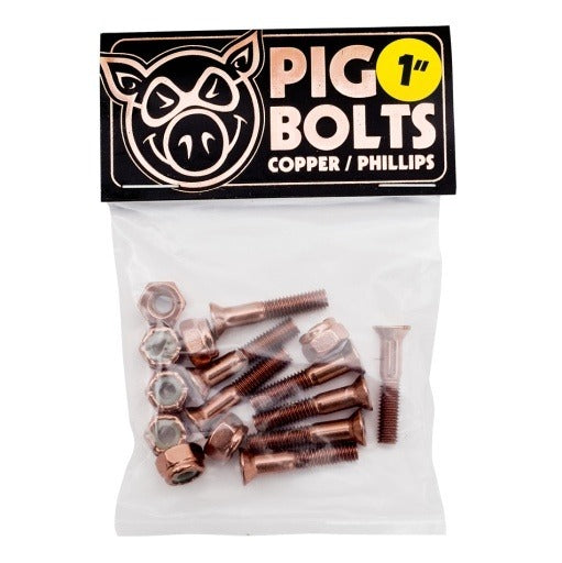 Pig 1" Copper Philips Skateboard Hardware – World Of Wheelcraft
