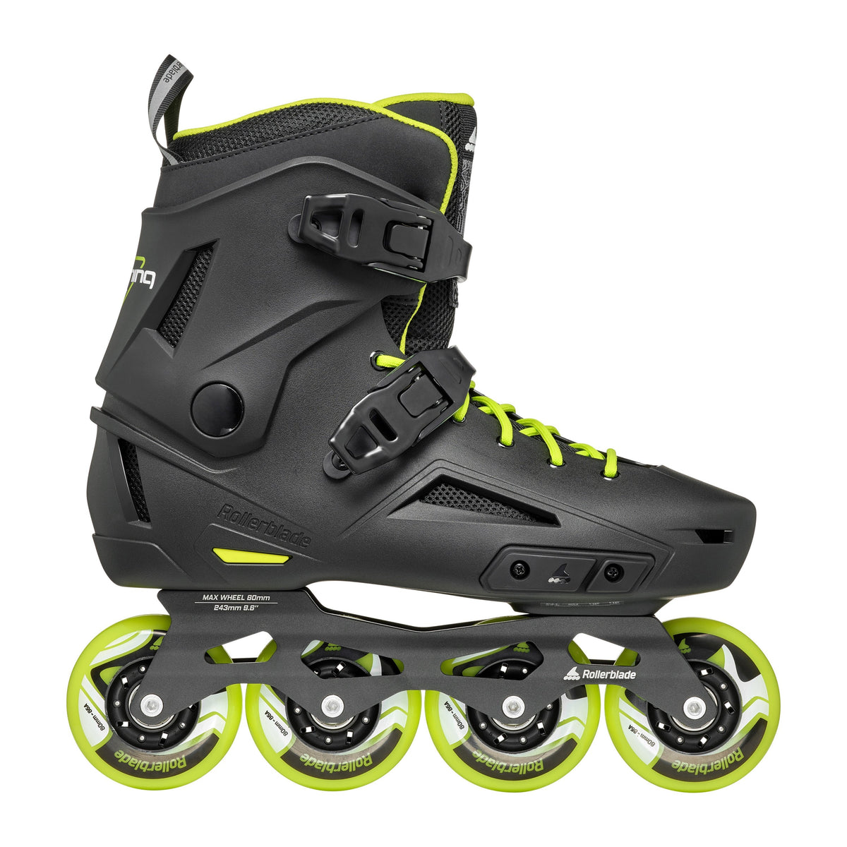 Rollerblade Lightning Black/Lime 80 Rollerblades – World Of Wheelcraft