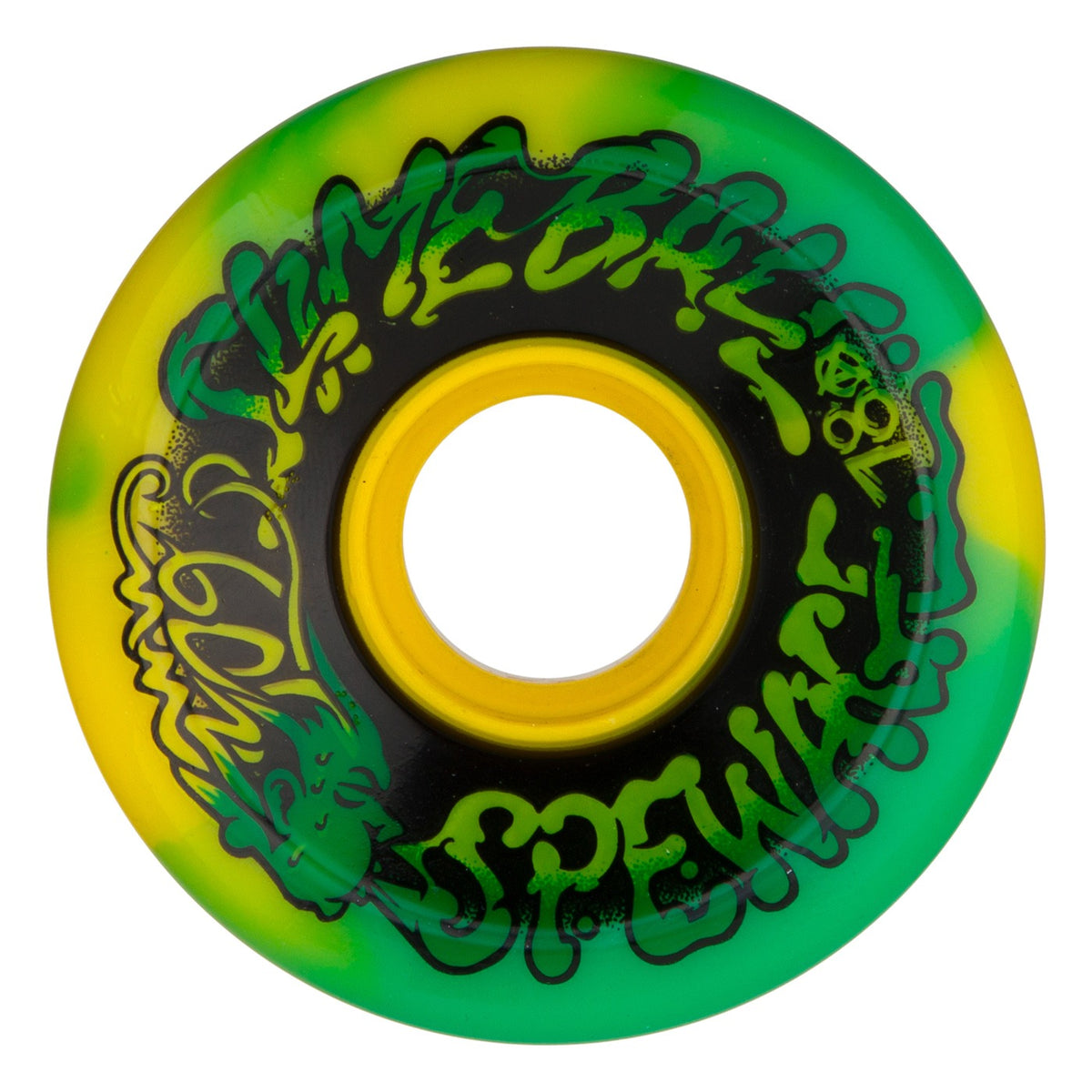 Slime Balls OG Spewage Green Yellow Swirl 60mm/78a Skateboard Wheels ...