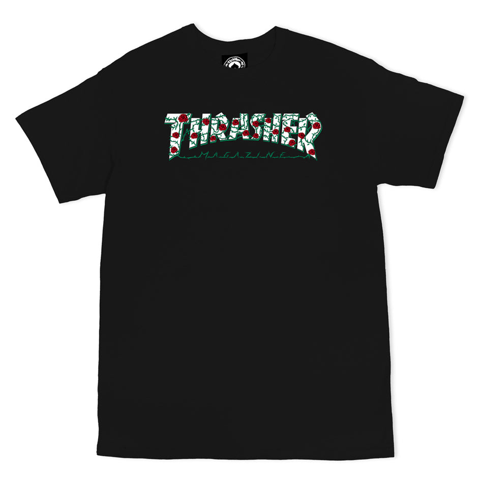 Thrasher Roses Black Tee – World Of Wheelcraft