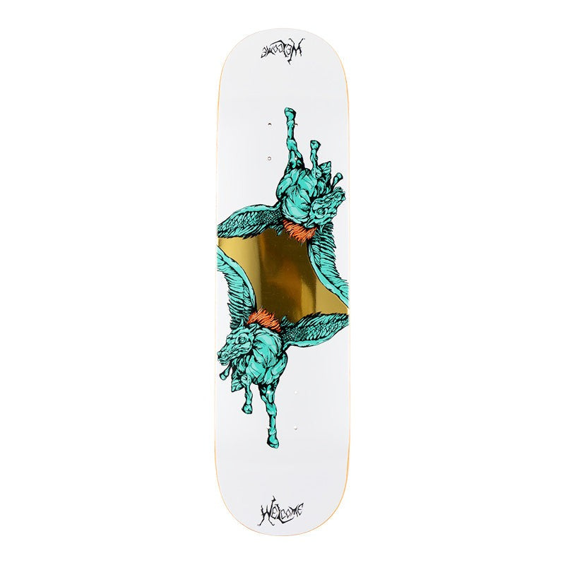 Welcome Peggy On Evil Twin White/Gold Foil 8.25 Skateboard Deck – World ...