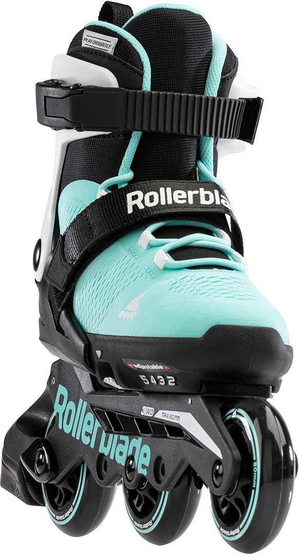 Rollerblade Microblade 3WD G Aqua/White Kids Tri Rollerblades – World ...
