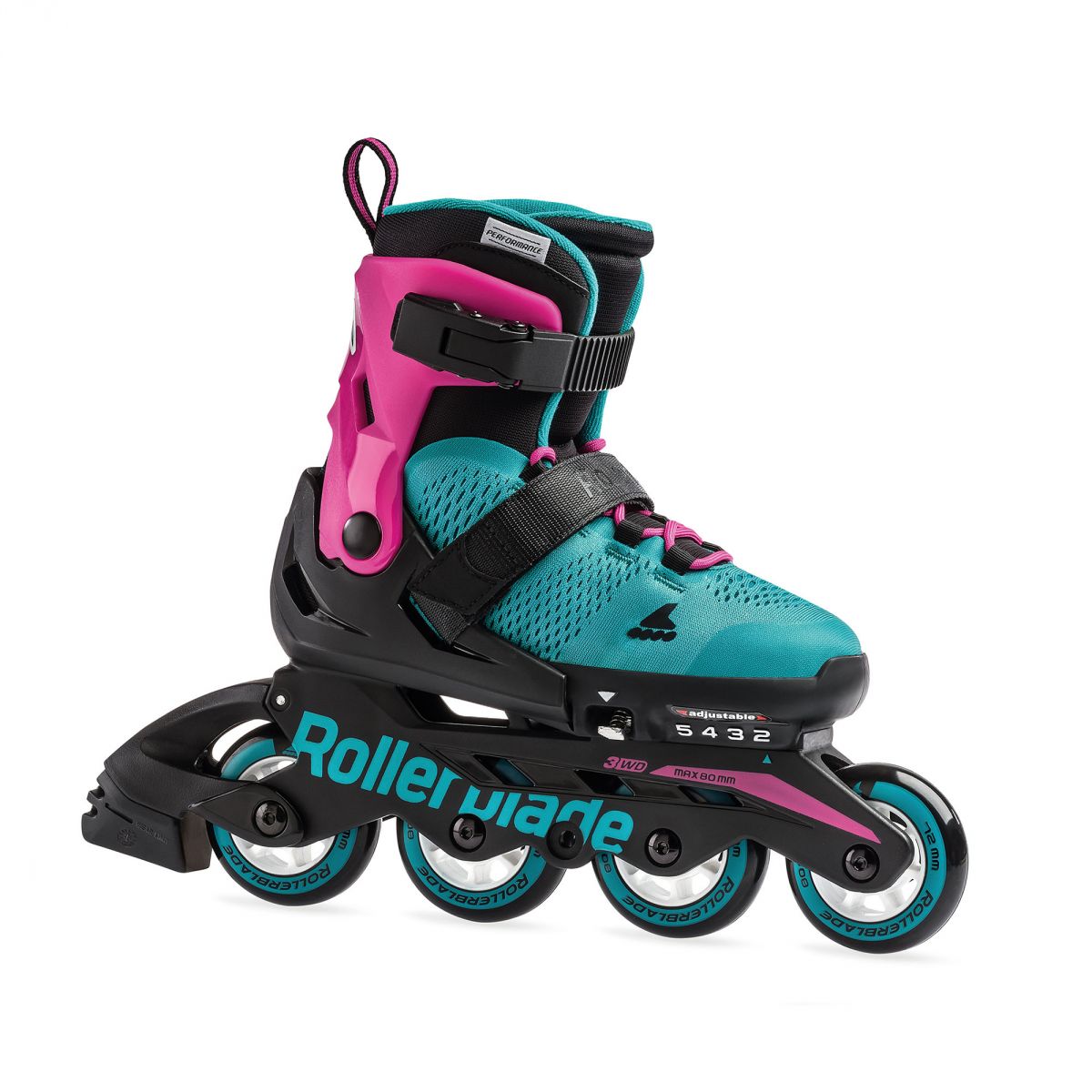 Rollerblade Microblade G Pink/Emerald Green Kids Rollerblades – World ...