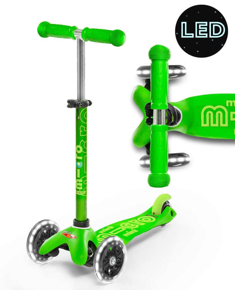 Micro Mini Deluxe LED Green Scooter – World Of Wheelcraft