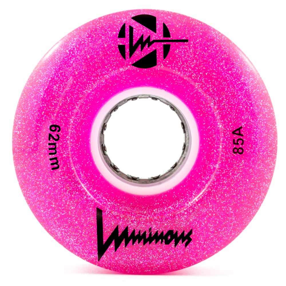 Luminous LED 62x32mm/85a GLITTER Pink Rollerskate Wheels - 4 Pack ...
