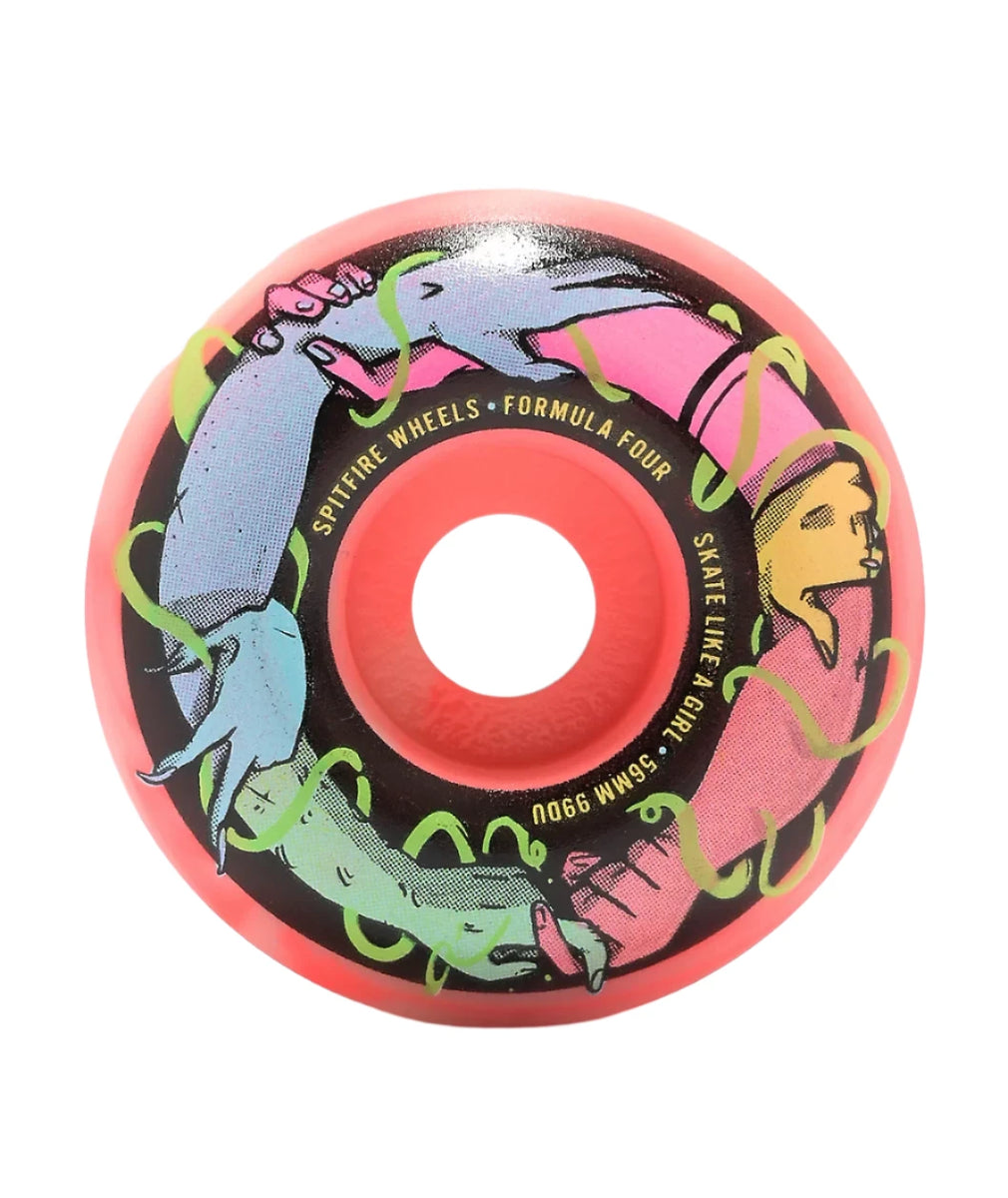 Spitfire Formula 4 FRND Of Sk8 Like A Girl Pink/White 99D/56mm Skatebo ...