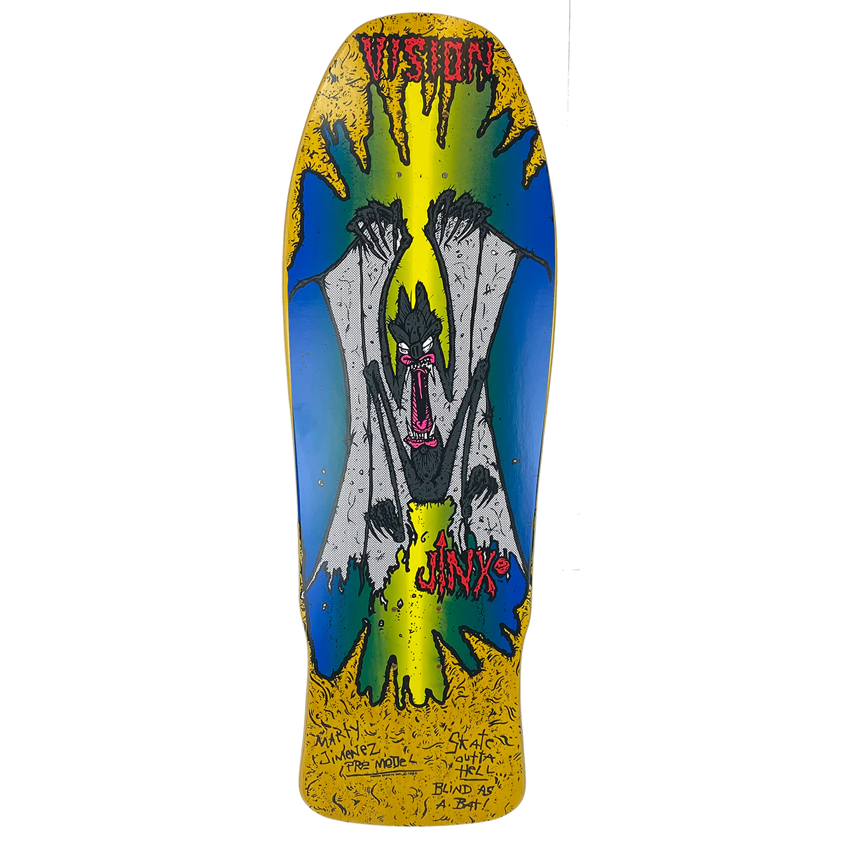 Vision OG Jinx Yellow Stain 10" Skateboard Deck – World Of Wheelcraft