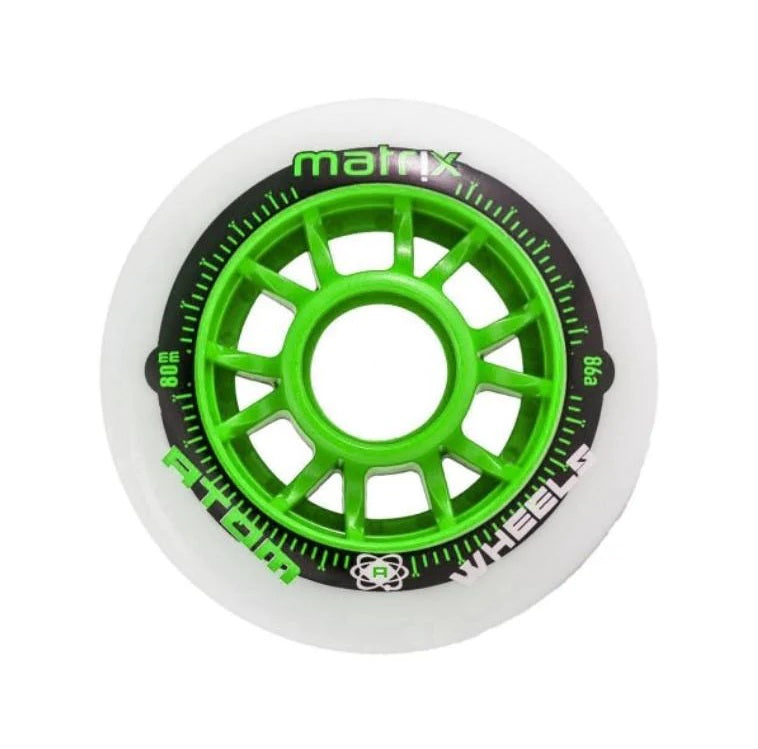 Atom Matrix Green 80mm/86a 8 Pack Rollerblade Wheels – World Of Wheelcraft